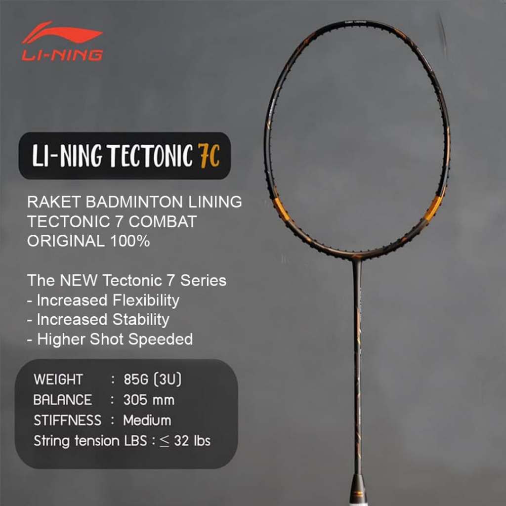 Li-Ning Tectonic 7C Combat (85G) Badminton Racket Original 100% ...