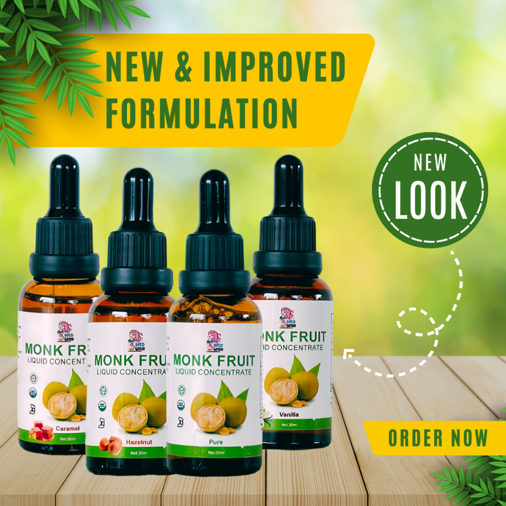 KetoGenie Keto Monk Fruit Liquid 30ml - Halal, Vegan, Sugar Free, Low ...