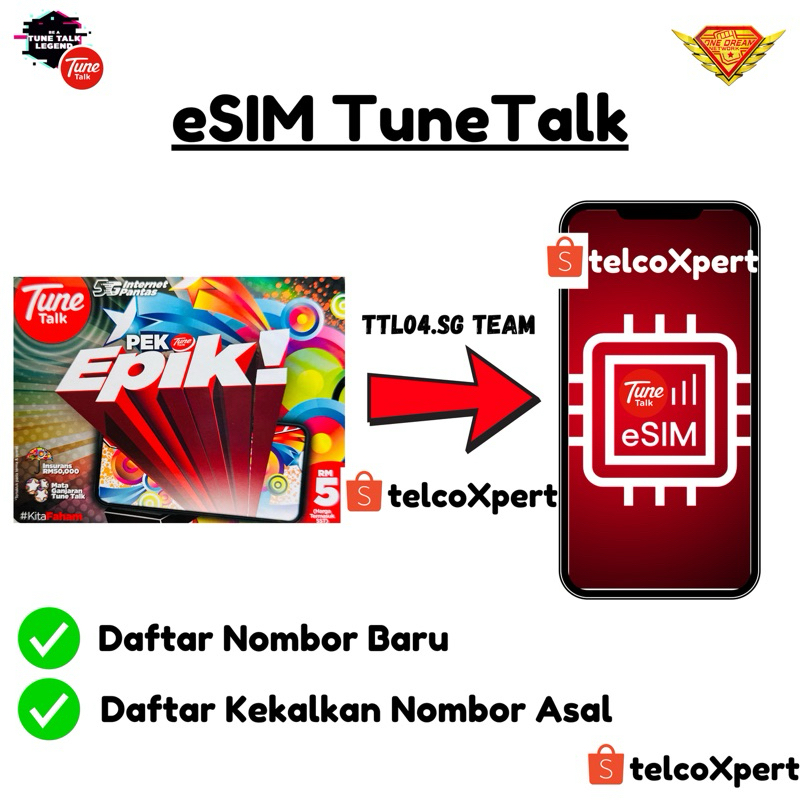 eSIM Tune Talk Original 5G 4G | Shopee Malaysia