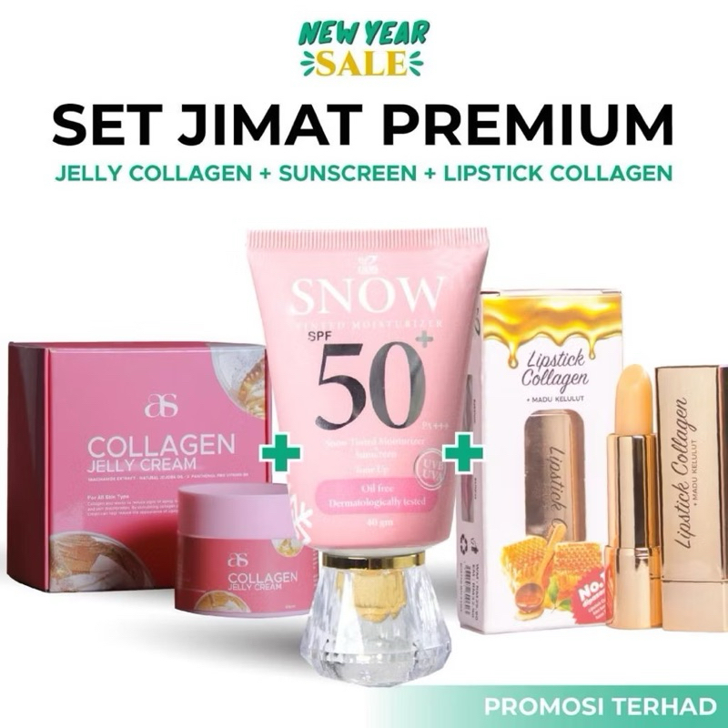 DHERBS SET JIMAT PREMIUM (SNOW TINTED, LIPS COLLAGEN & COLLAGEN JELLY ...