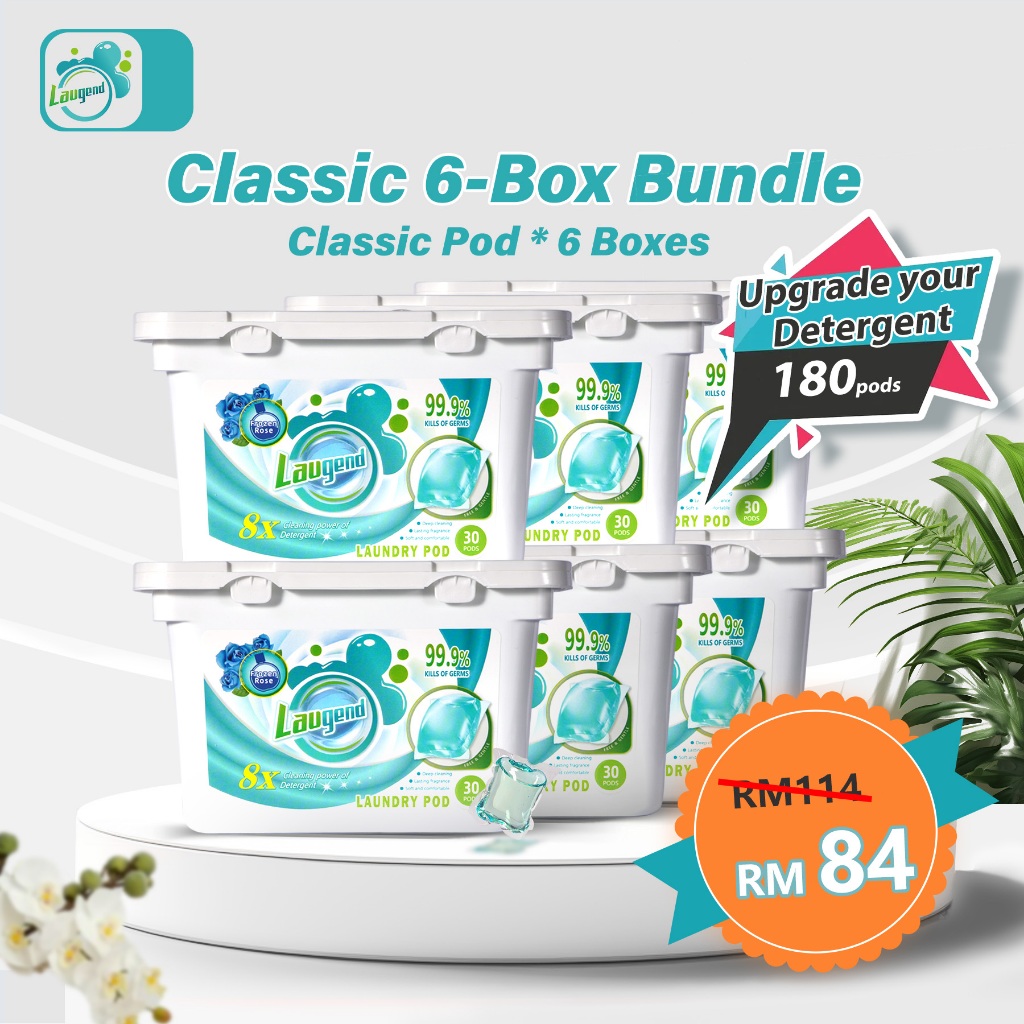 Laugend 6-Box Bundle Laundry Pod 180 pods Laundry Detergent Laundry Gel ...