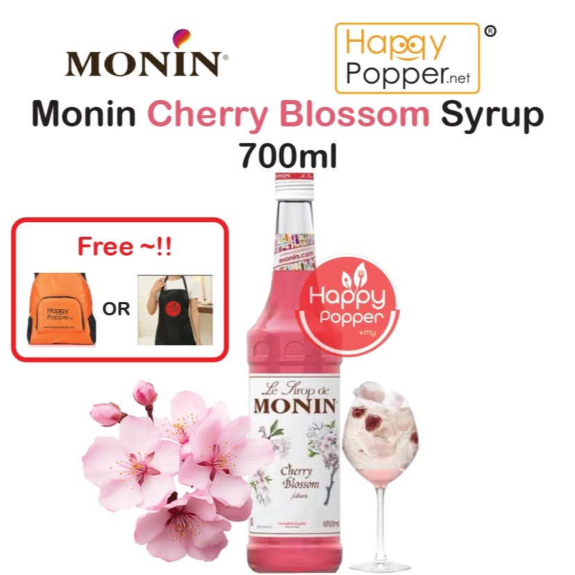 Happypopper MONIN Premium Cherry Blossom Syrup 700ML 700 ML Flower Herbs Spices Sirap Sakura 莫林 ...