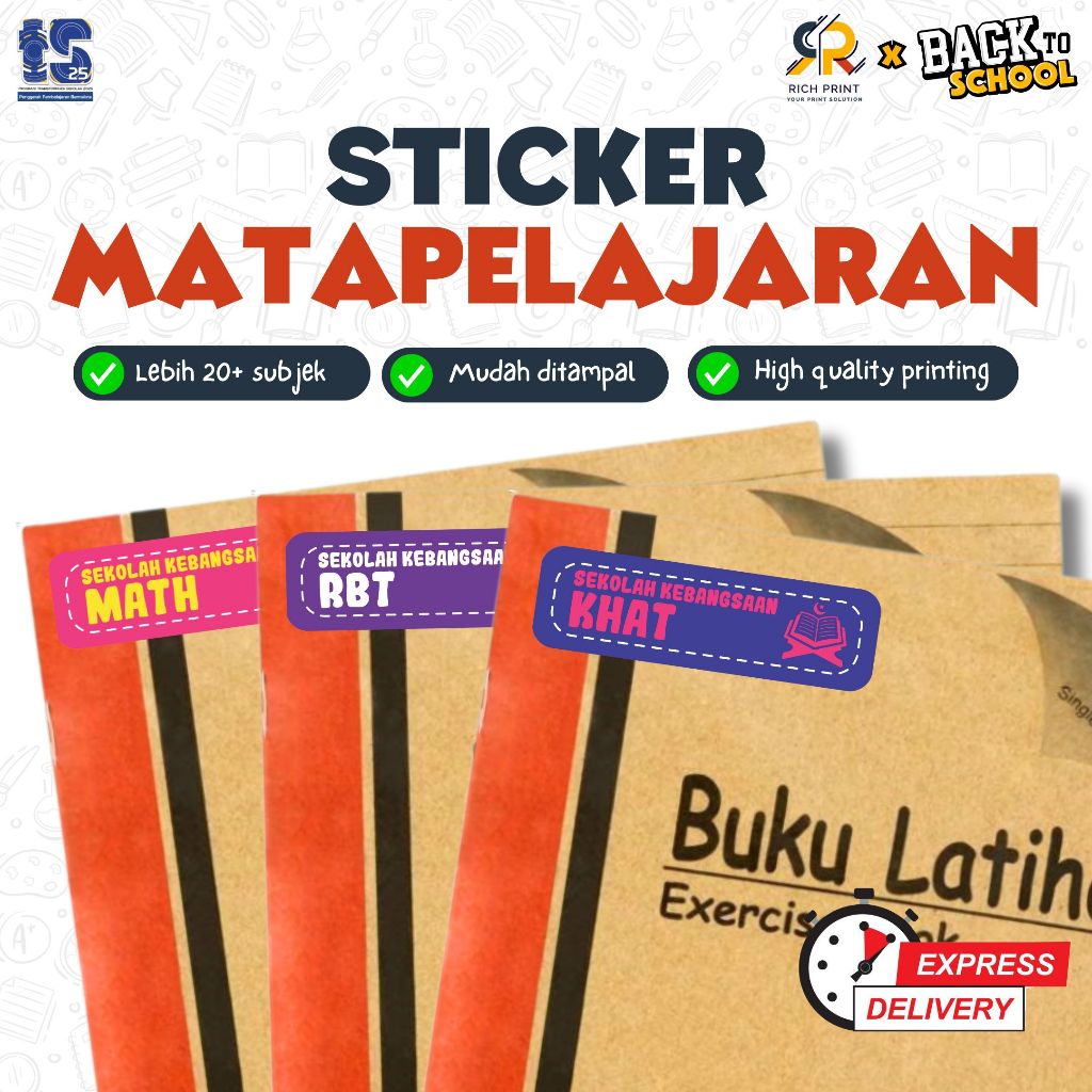 Sticker Matapelajaran Buku Sekolah (Cartoon) | Shopee Malaysia