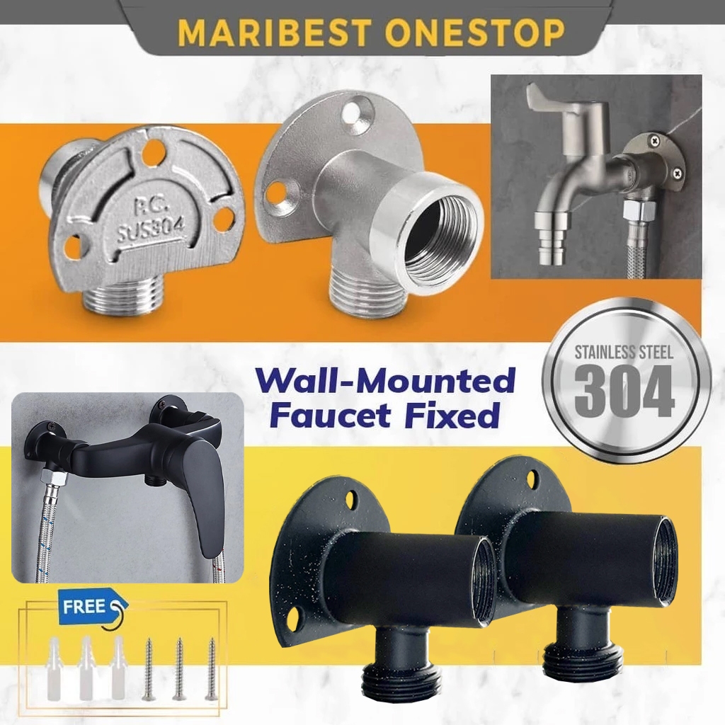 1PCS 1/2" Inlet Connector Universal Bathroom Faucet Fixed Wall Mounted ...