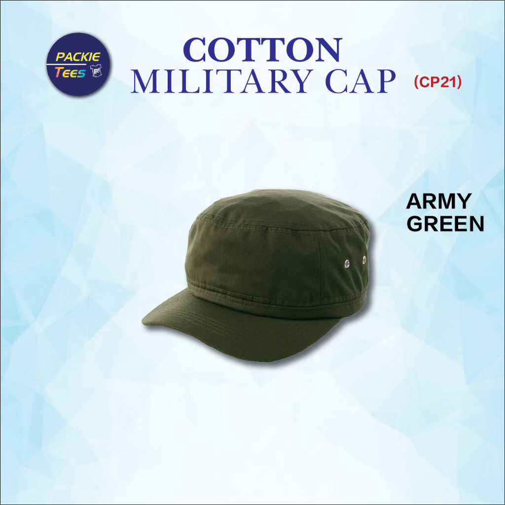 ARMY MILITARY PLAIN CAP TOPI CP2172 ARMY GREEN ARMY CAP 100% COTTON ...