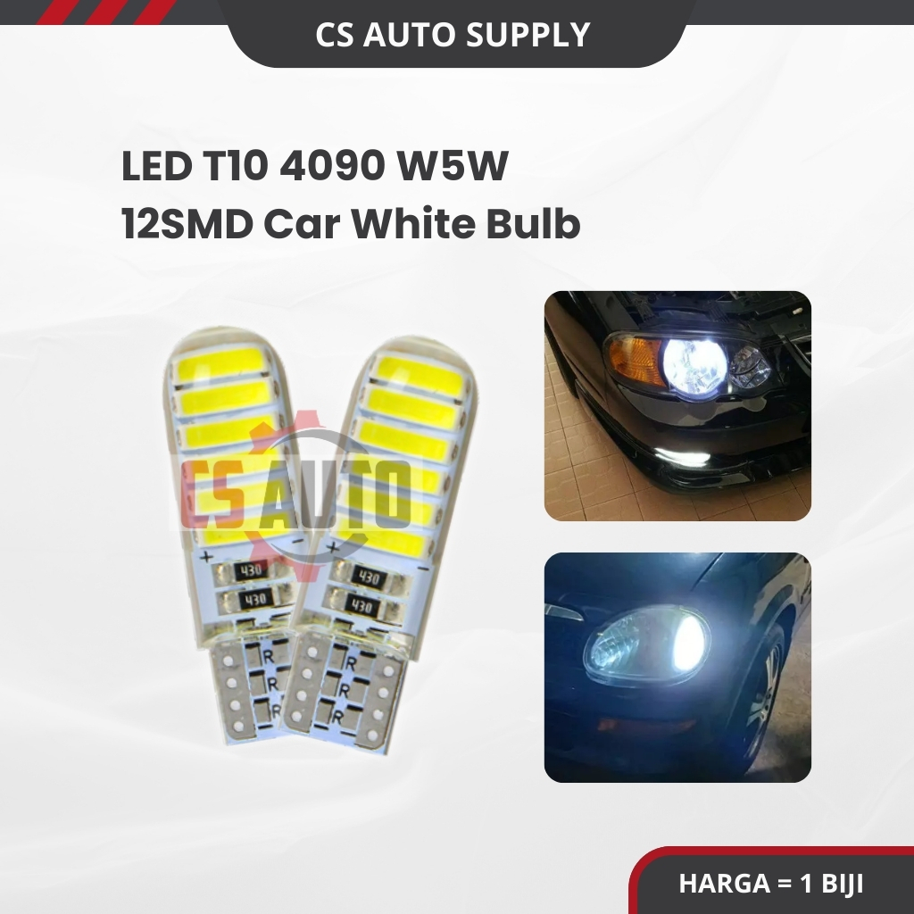 CS 1pc x LED T10 4090 W5W 12SMD Bright White Light Bulb 6000K READY ...