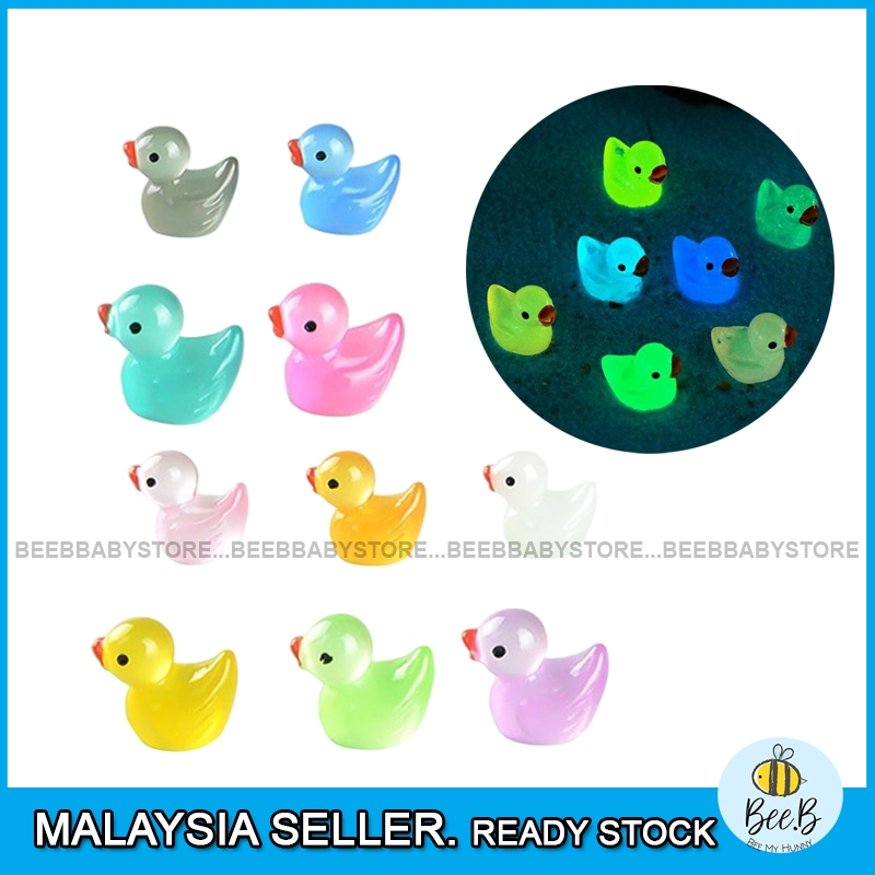 Mainan Itik Comel Bercahaya Kanak-kanak DIY Resin Cartoon Toys Micro ...