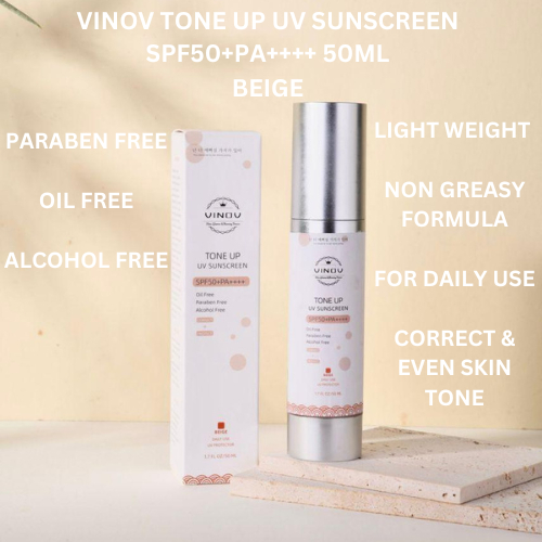 [READY STOCK] Vinov Tone Up UV Sunscreen SPF50+ PA++++ (50ML) (Beige ...