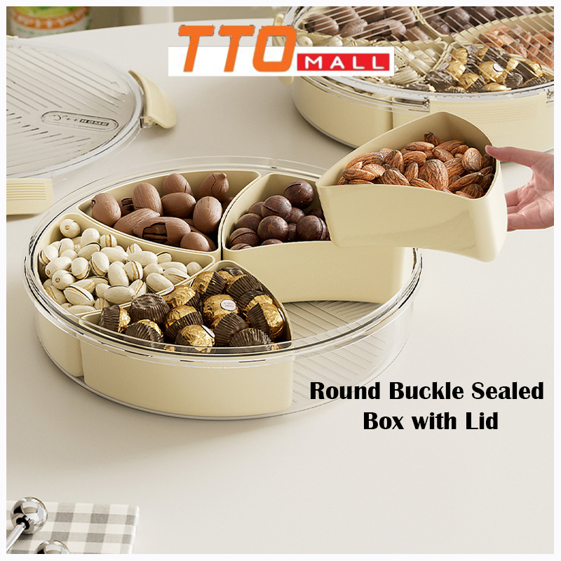 [TTO] BPA Free Divided Snack Tray Kedap Udara Buckle Sealed Box with ...