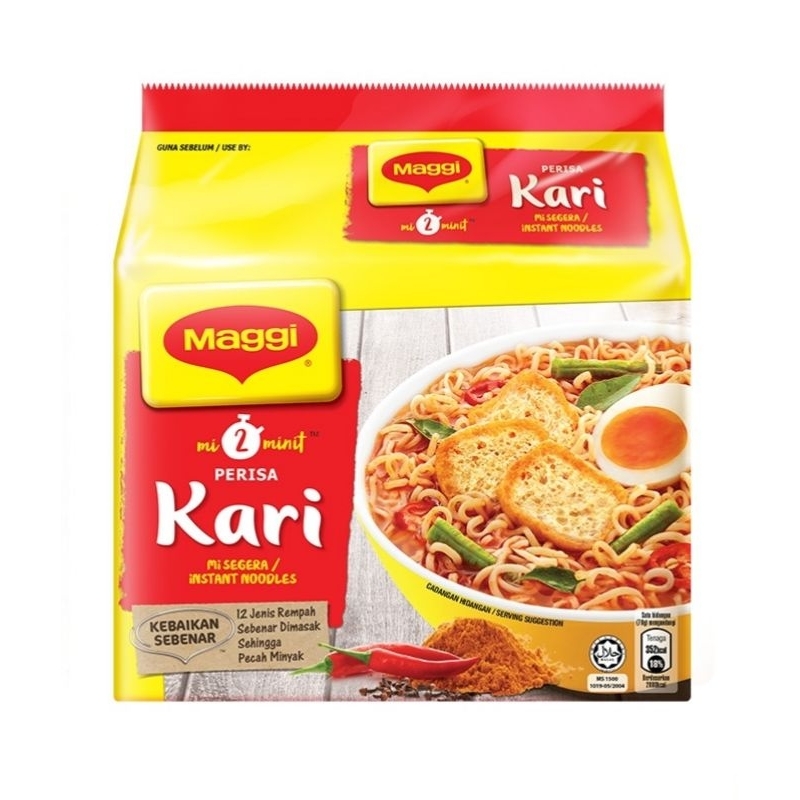 MAGGI MI Segera 2 Minit Perisa Kari 79g x 5 Pek (Exp: 30/06/2025 ...