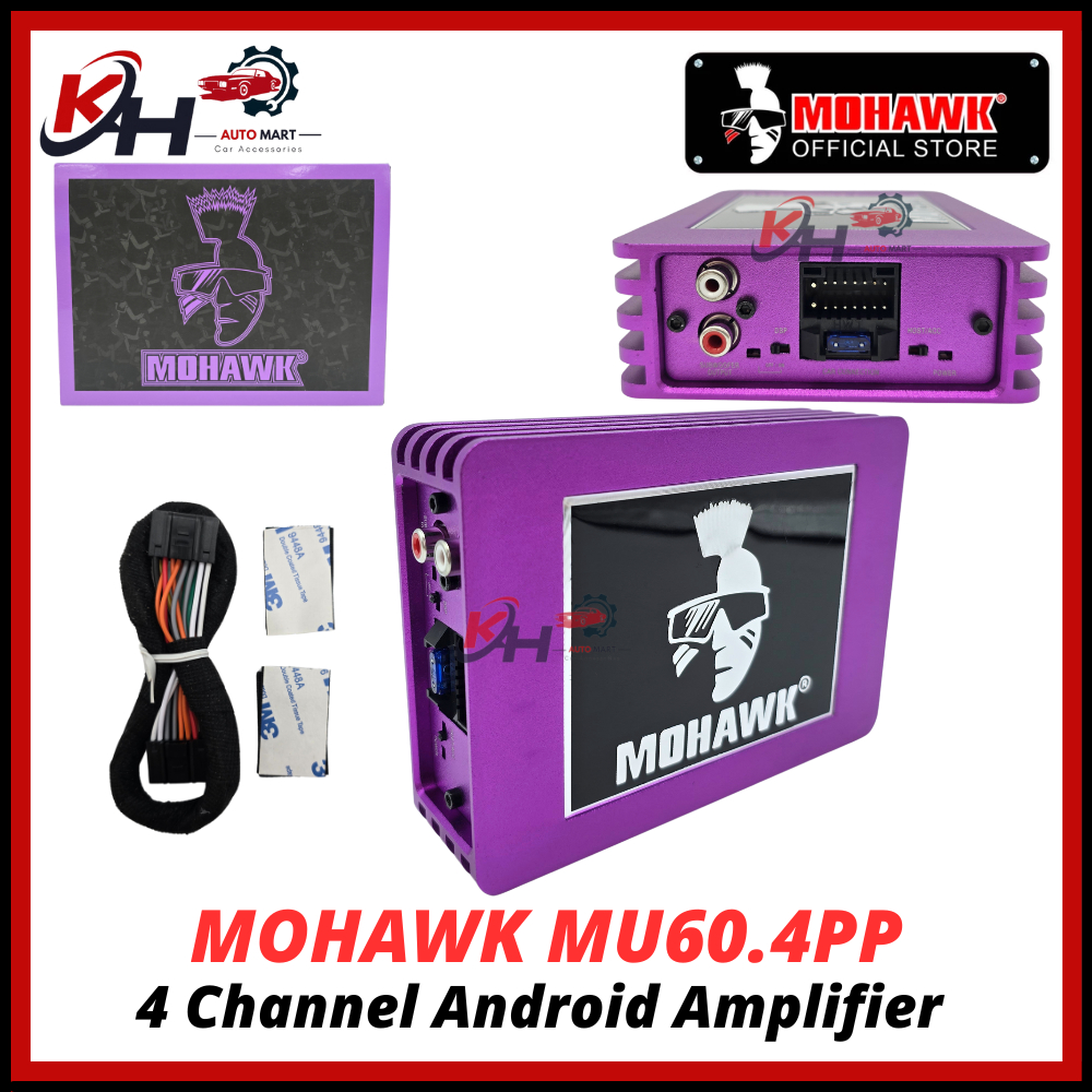 Mohawk Android Amplifier MU-60.4PP 4 Channel Plug and Play Power Amp for Car Android Player ...