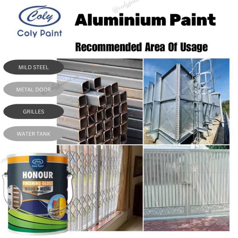COLY Aluminium Paint Silver Paint/ Industrial Primer Protective Coating/ High Gloss Paint/ Cat ...