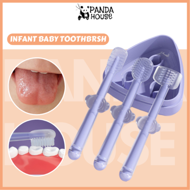 3 in 1 Silicone Baby Toothbrush Oral Care Tung Cup Set Infant Rubber ...