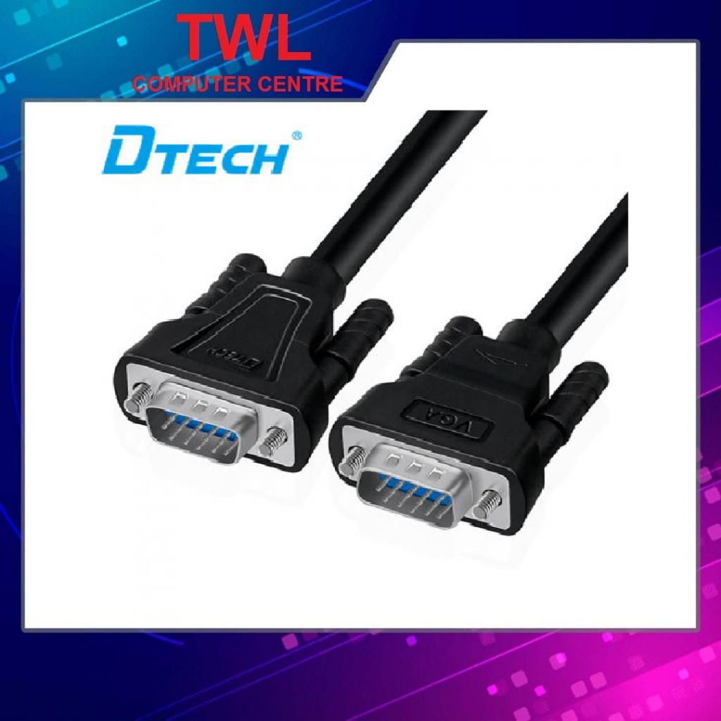 DTECH VGA CABLE | 1.5M/5M/10M/15M/20M (1Y WARRANTY) | Shopee Malaysia