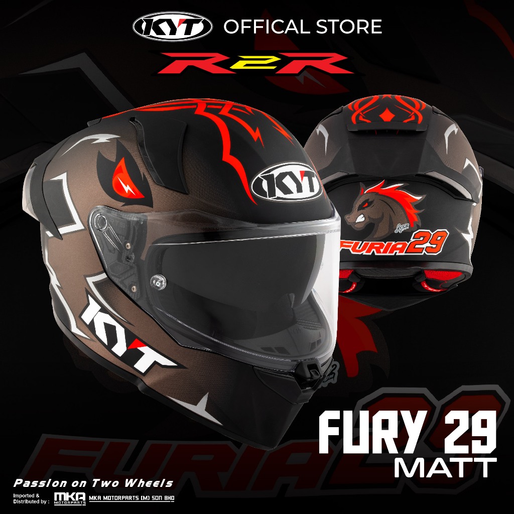 KYT Helmet R2R Pro Fury - 29 Matt | Shopee Malaysia