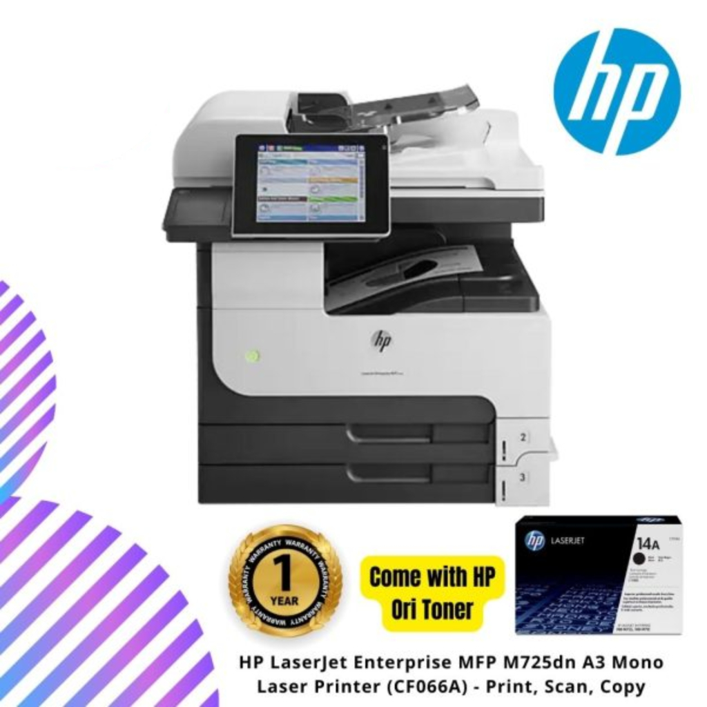 HP LaserJet Enterprise MFP M725dn A3 Mono Laser Printer (CF066A ...