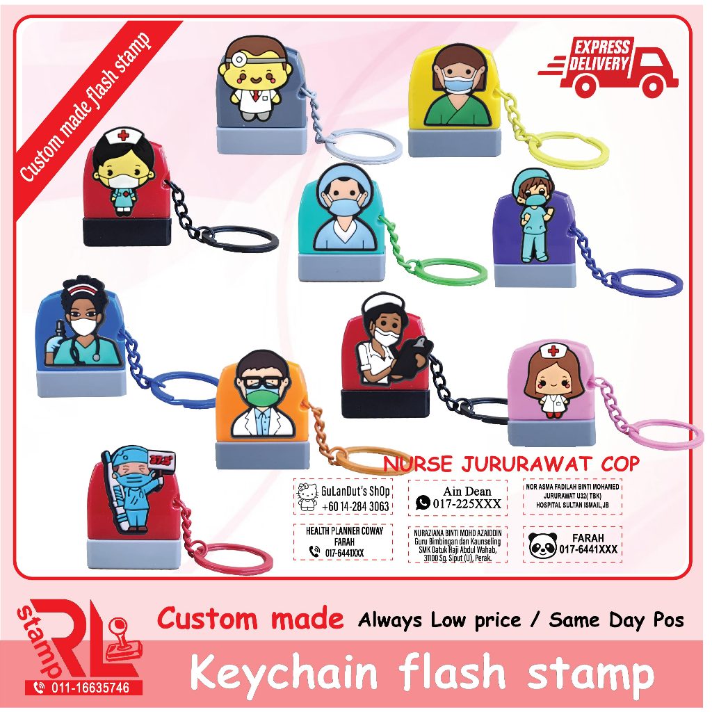 1027Z READY STOACK cop guru / cop nama stamp / stamp cop /cop jururawa /cop baju/teacher chop ...