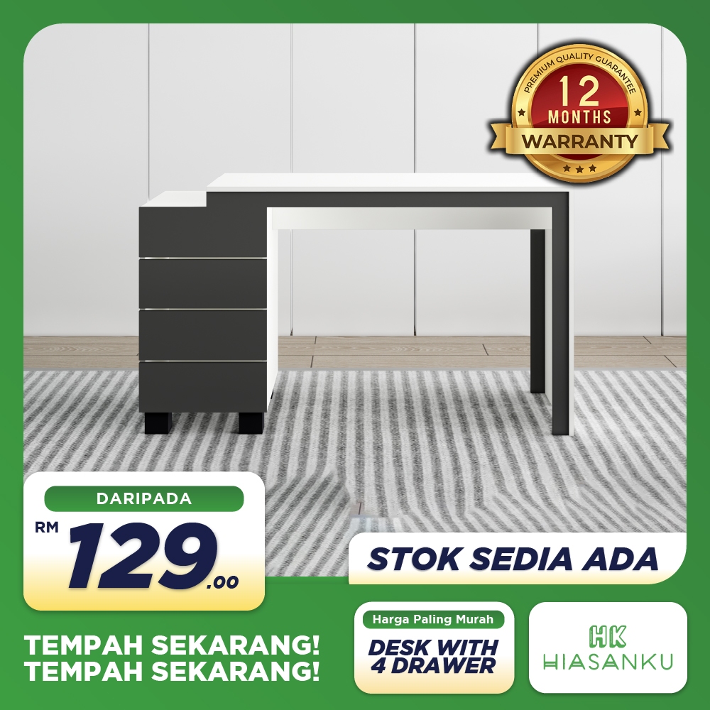HK Writing Desk with 4 Drawer Chest/OMBRE Series/Study Desk/Student ...