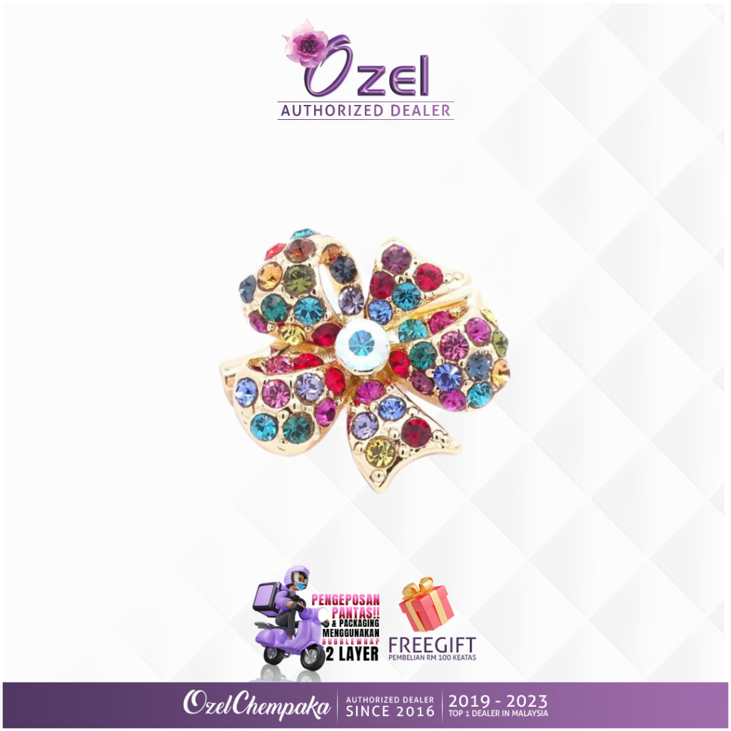𝗥𝗲𝗮𝗱𝘆 𝗦𝘁𝗼𝗰𝗸 Ozel Chempaka Brooch Bahu Bunga Exclusive G36029 Small Size ...
