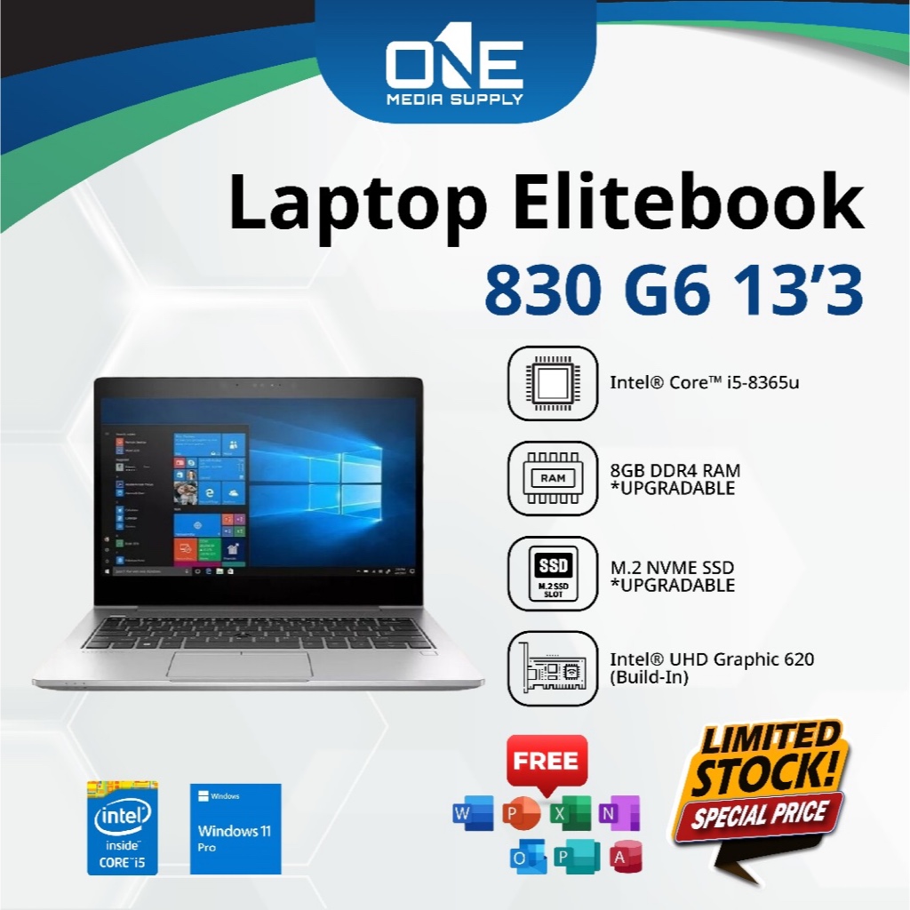 Core I5 8TH GEN HP Laptop Elite Book 13'3 830 G6 - Refurbished Laptop | Shopee Malaysia