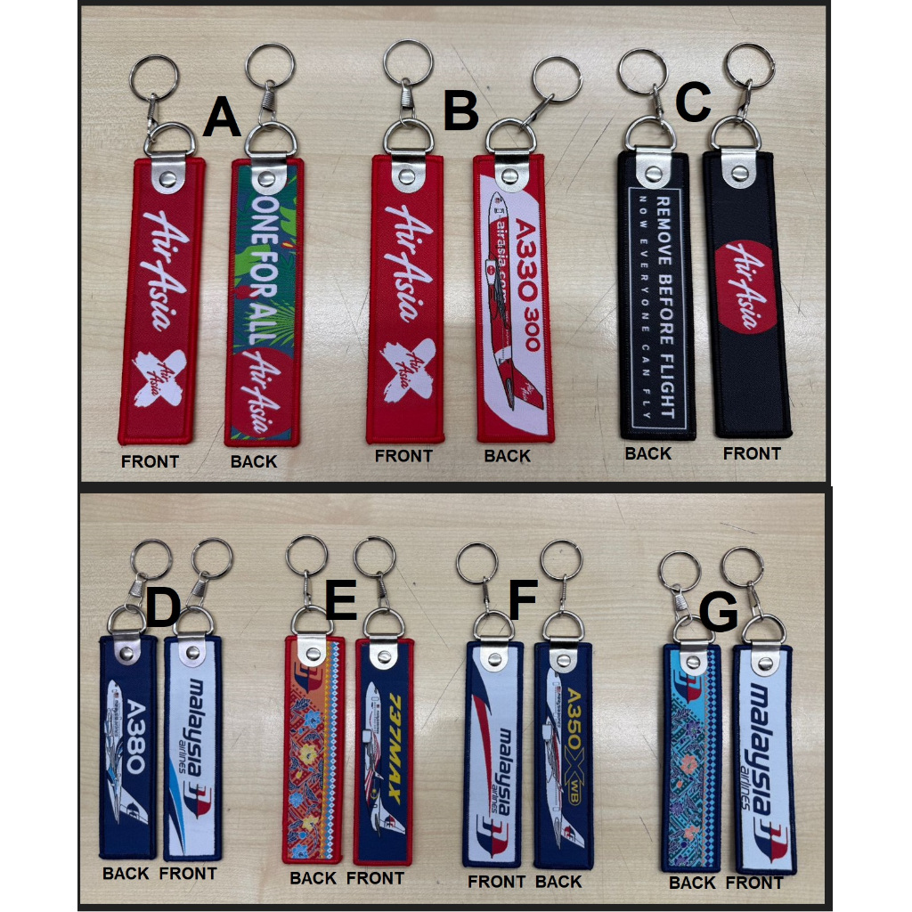 Keychain Kain Flight Kapal Terbang Air Asia Mas Malaysia Airbus A380 ...