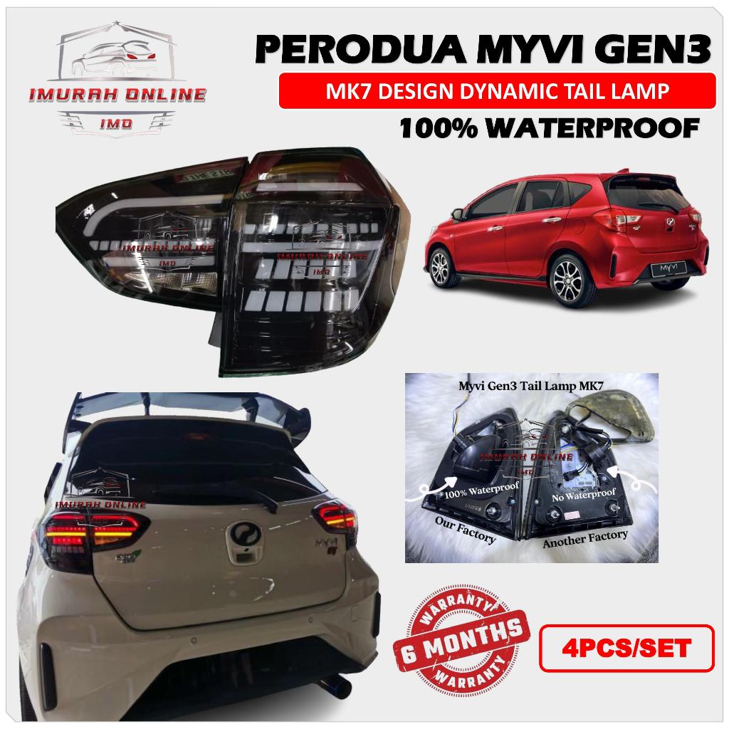 Perodua Myvi 2018 - 2025 MK7 Design Dynamic Tail Lamp With Signal ...