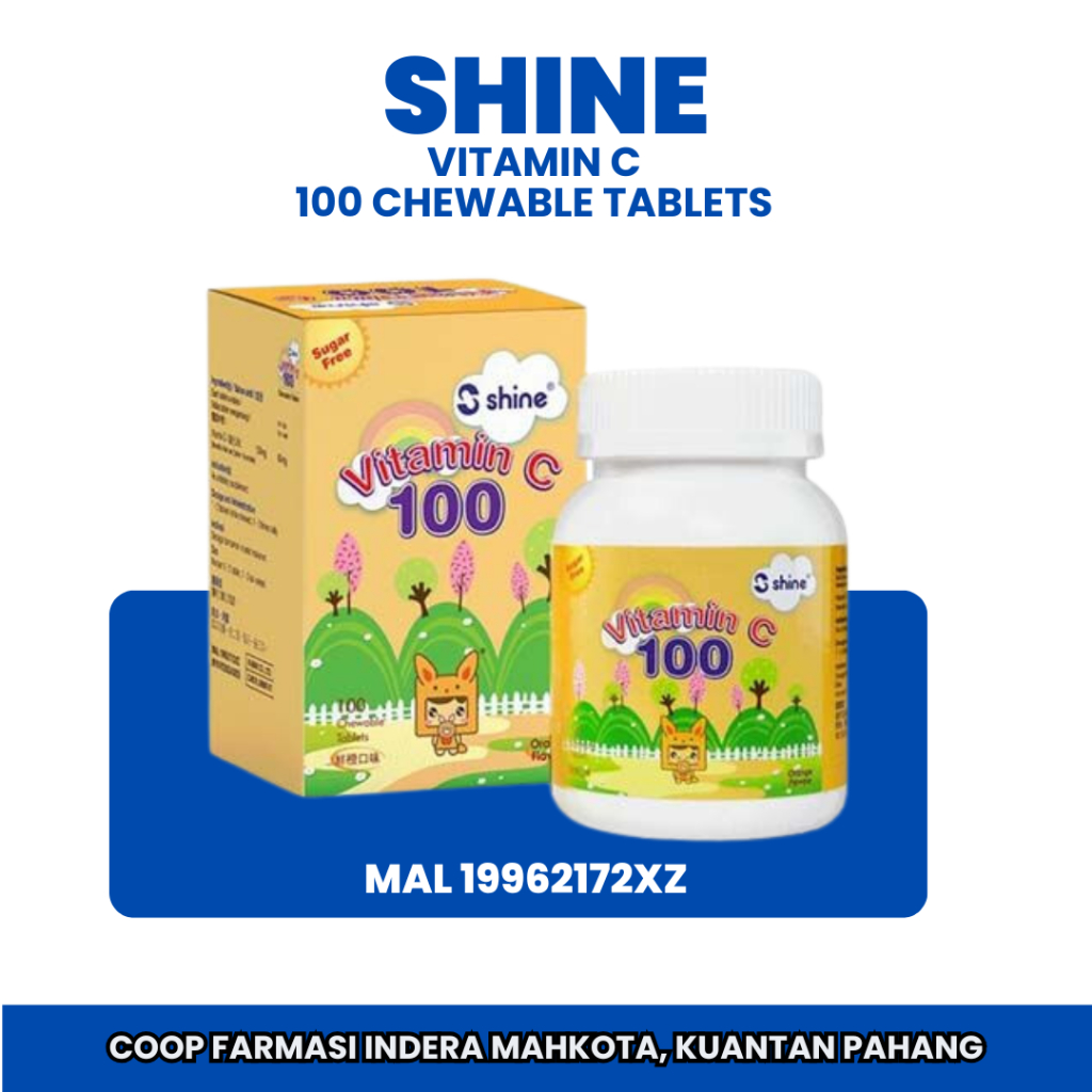 SHINE VITAMIN C 100/ 100 CHEWABLE TABLETS | Shopee Malaysia