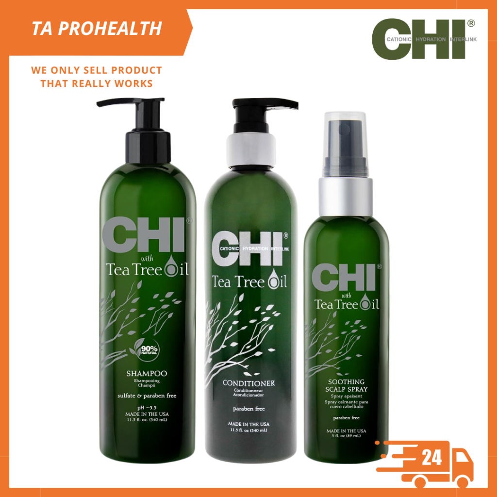 Chi Tea Tree Oil Shampoo 340ml / Conditioner 340ml / Soothing Scalp ...