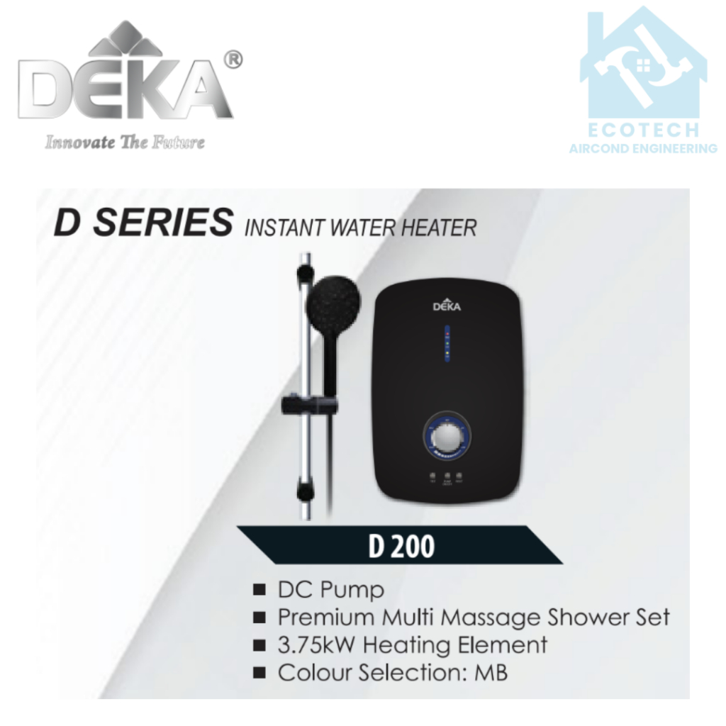 DEKA instant water heater with DC Pump Matt Black (D200) | Shopee Malaysia