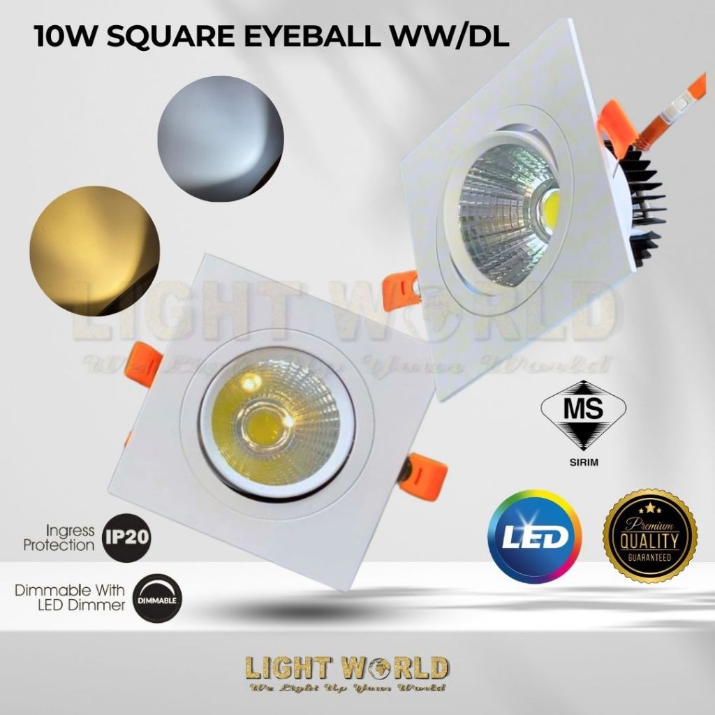 LED Eyeball 10W Square LED Recessed Eyeball Spotlight LED Downlight ...