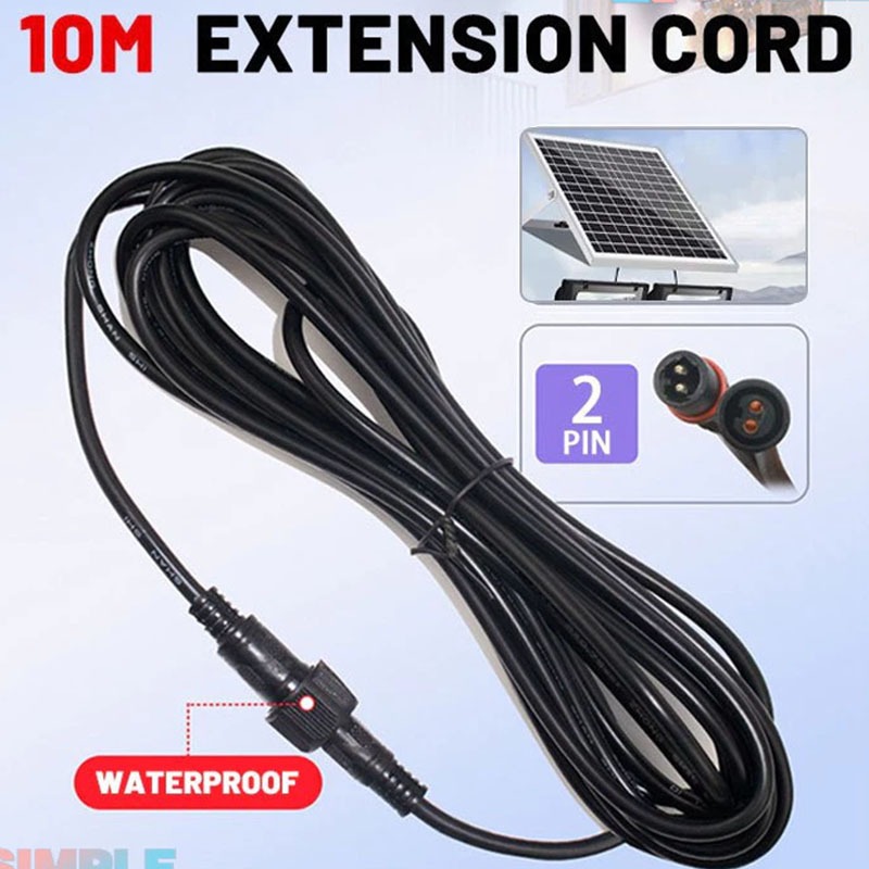 5M/10M/15M Solar Cable Extension Waterproof Cord 2 Pin Plug Power ...