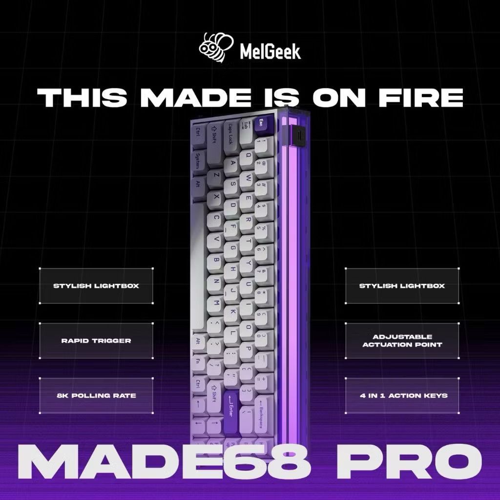 MelGeek MADE68 Pro / Ultra Magnetic Axis Keyboard Aluminum Alloy ...