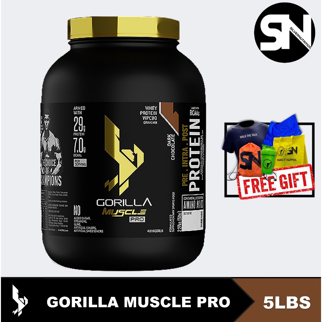 GORILLA MUSCLE PRO WHEY PROTEIN (DARK CHOCOLATE) 5LBS - 57 SERVINGS ...