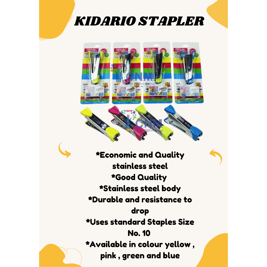 Kidario Stapler Set HD-10 Set with staples (4 Colour Available ...