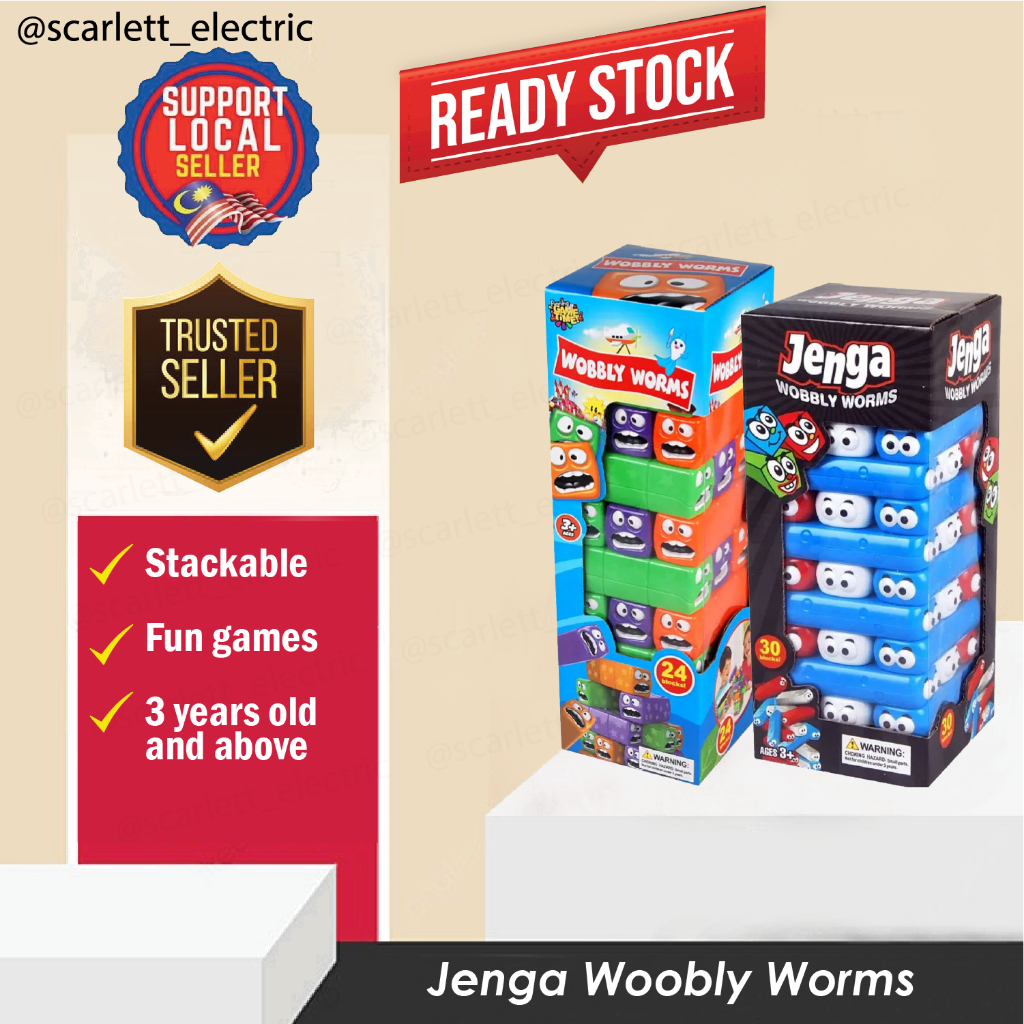 Jenga Wobbly Worms Tower Balancing Game Blocks Game Tower | Shopee Malaysia