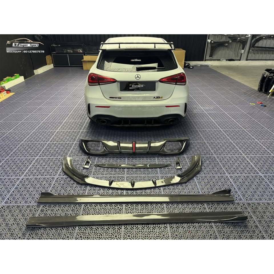 Mercedes W177 Front Lip Diffuser Side Skirt Carbon | Shopee Malaysia