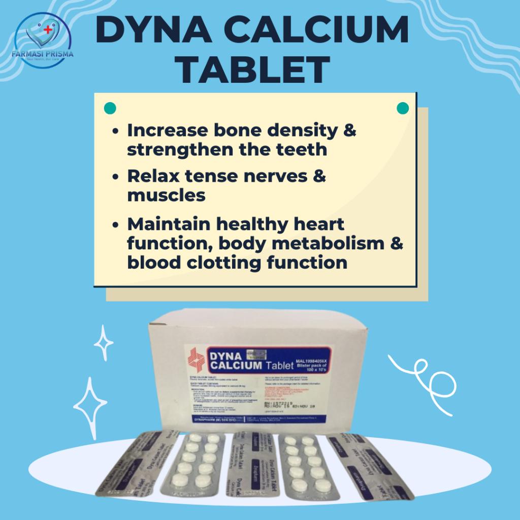 DYNA CALCIUM TABLET 10'S [EXP : 31/01/2026] VITAMIN TULANG BONE ...