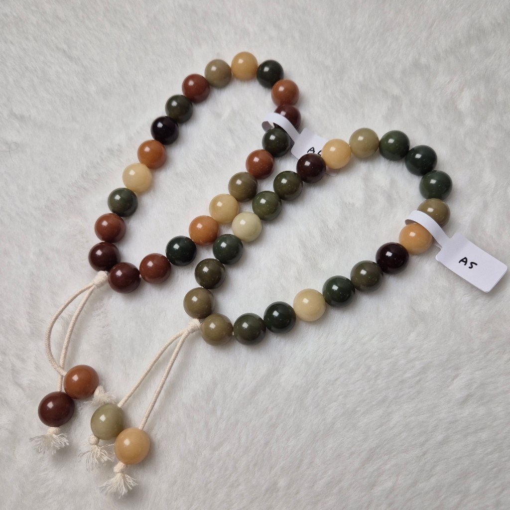 14.5MM Tasbih Kayu Bodhi/Bodhi Root Beads Mala 原生态圆珠菩提根手持 菩提手串 菩提子文玩手串 ...