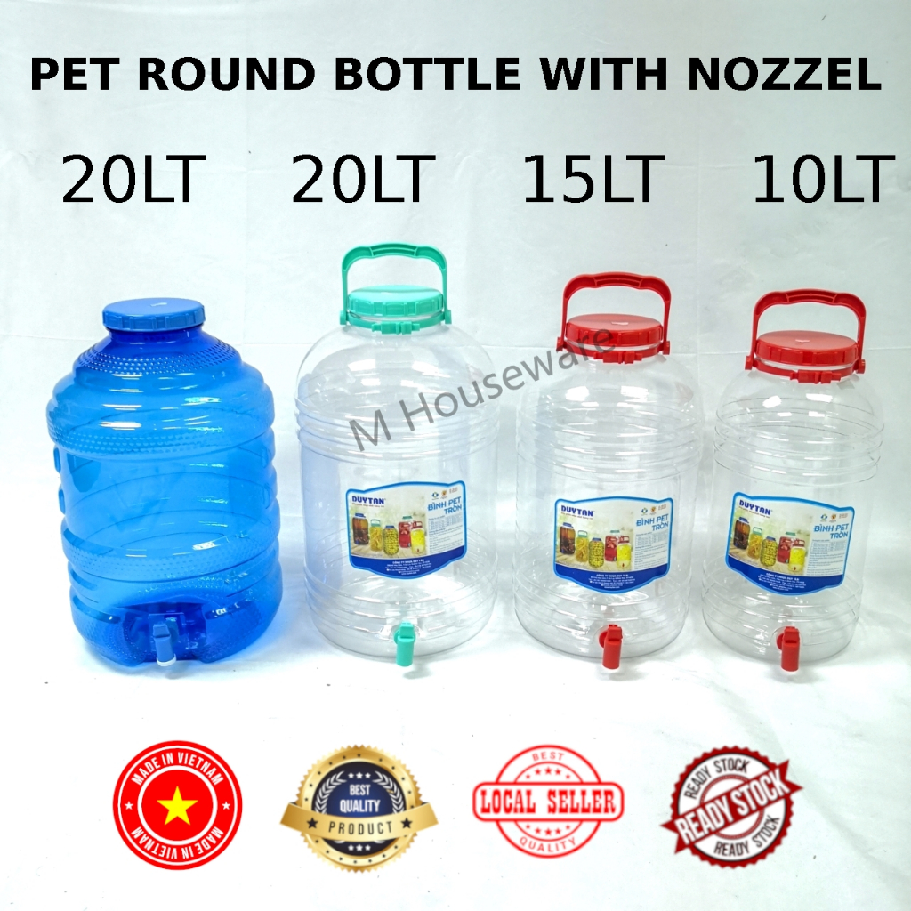 Round Bottle With Nozzel 10LT~20LT Water Container Dispenser Bekas Air ...
