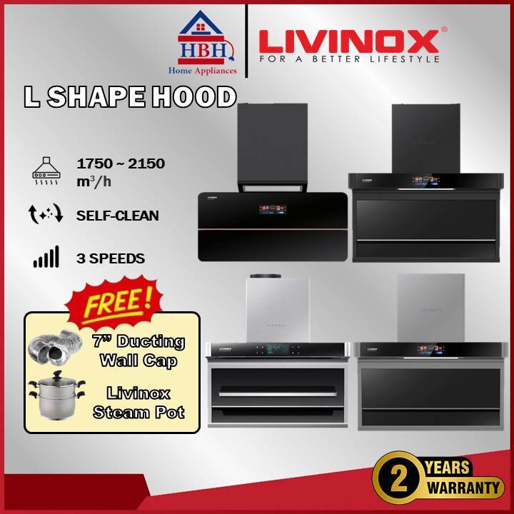 Livinox L Shape Hood | LCH-COPPERDC-BL-90 | LCH-COPPERDC-GM-90 | LCH ...