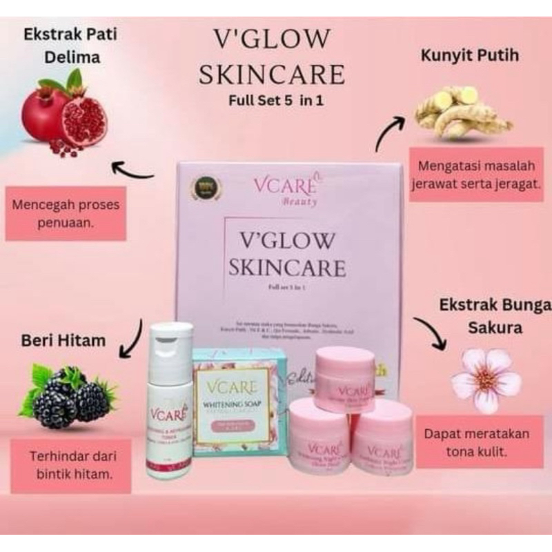 ORIGINAL HQ VCARE SKINCARE TRIAL SET 4in1 DAN FULL SET 5in1 new ...