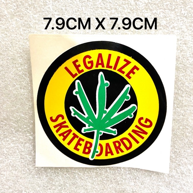 LEGALIZE SKATEBOARDING LOGO 7.5CM X 7.5CM SILKSCREEN STICKER DECAL ...