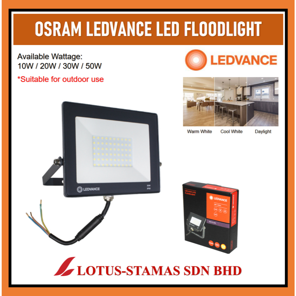 LEDVANCE 10W/20W/30W/50W LED FLOODLIGHT [BLACK BOX] | Shopee Malaysia
