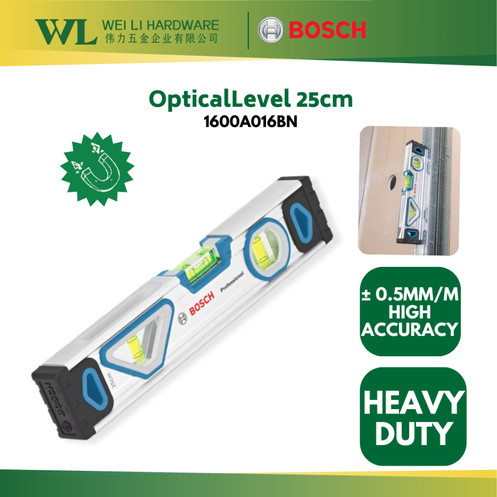 BOSCH 1600A016BN Professional Optical Level 25cm/Water Level/Horizontal ...