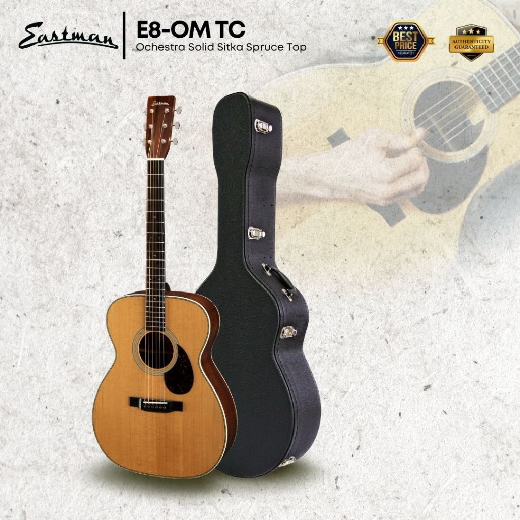 Eastman E8-OM TC Ochestra Solid Sitka Spruce Top (Thermo-cured) & Solid ...