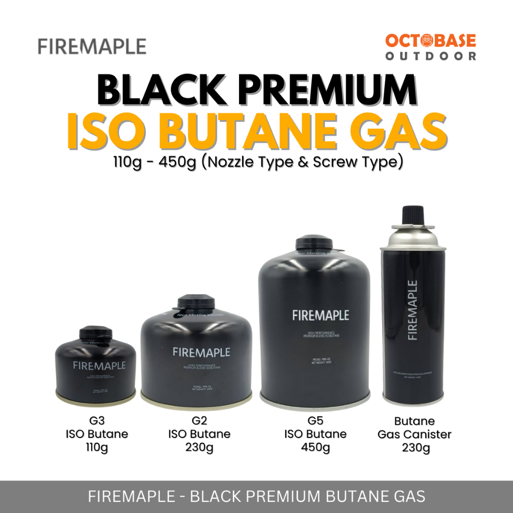 FIREMAPLE - PROPANE ISO BUTANE GAS 110G - 450G CARTRIDGES SCREW TYPE OUTDOOR CAMPING PICNIC ...