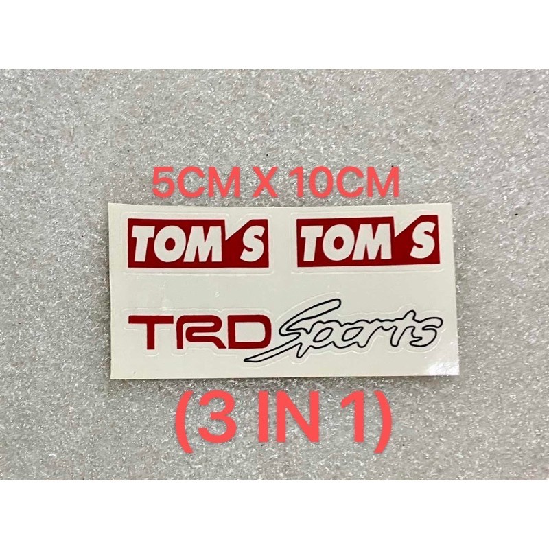 TOM S & TRD SPORTS 3 IN 1 COMBO 5CM X 10CM CUTTING PRINT RACING STICKER ...