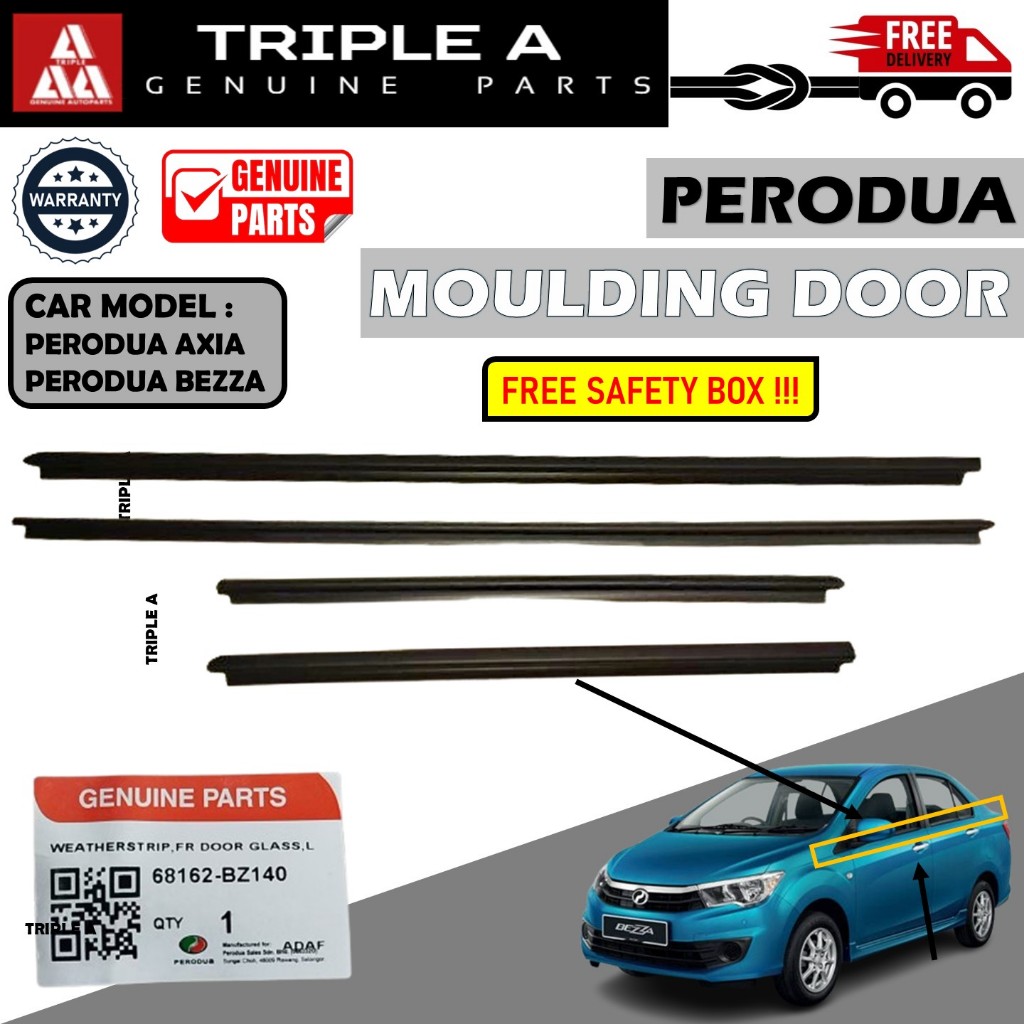 ORIGINAL PERODUA AXIA / BEZZA DOOR MOULDING OUTER LINING GETAH CERMIN ...