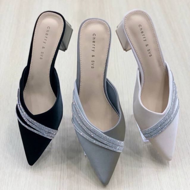 Ladies heels satin 2inch | Shopee Malaysia