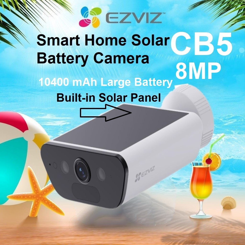 EZVIZ CB5 4K 8MP Built-in Solar Panel Solar Security Camera Outdoor ...